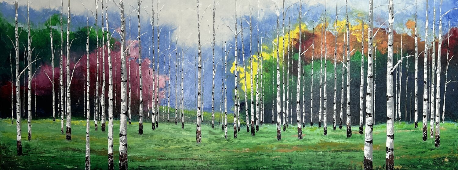 Aspen Field by Tom Roso (2022) : Painting Oil on Canvas - SINGULART
