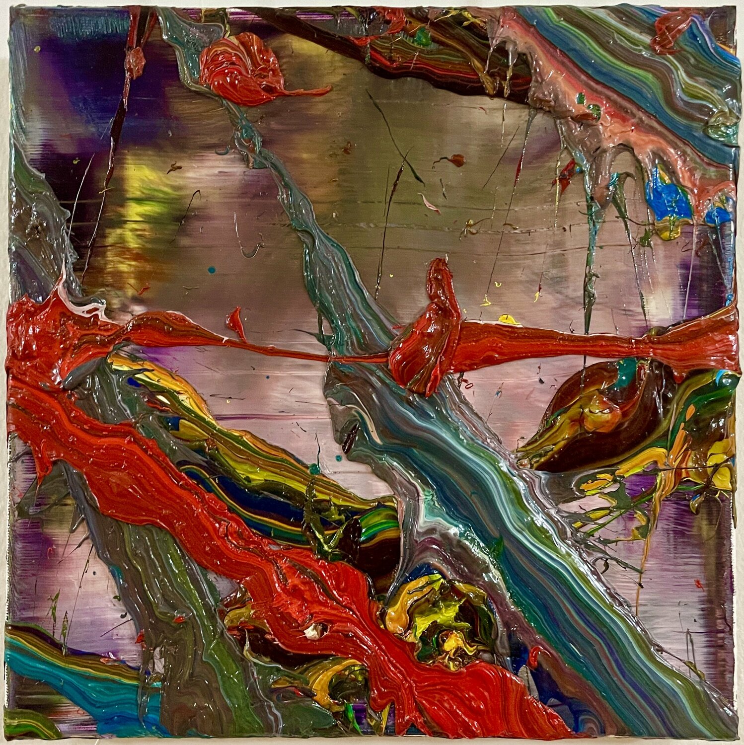 HELLES ROT AUF VIOLETT by Ludwig Kranich (2021) : Painting Oil on ...