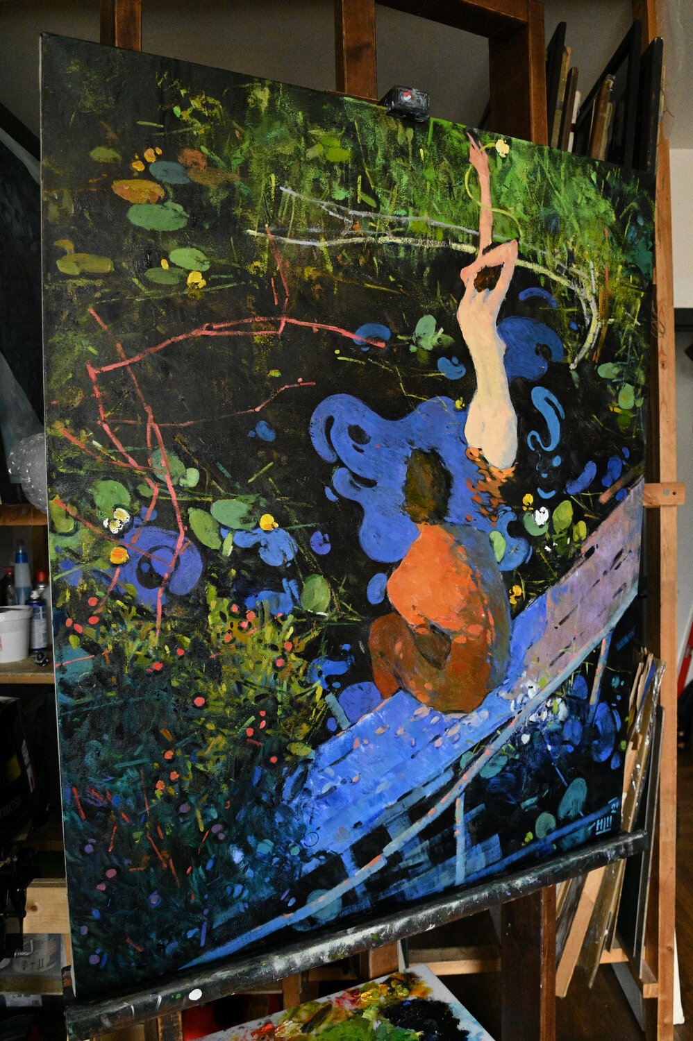 Lovers. Two on a bridge. (2nd edition) by Igor Shcherbakov (2021) : Painting Oil on Canvas ...