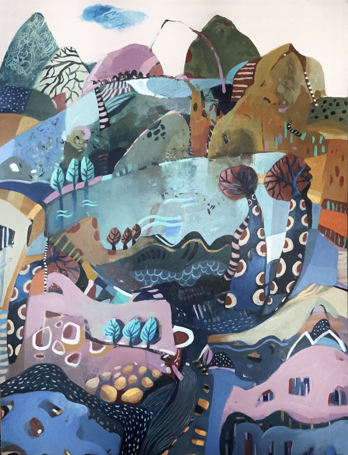 Spotted Trees and Mountains by Susan Trudinger (2022) : Painting ...