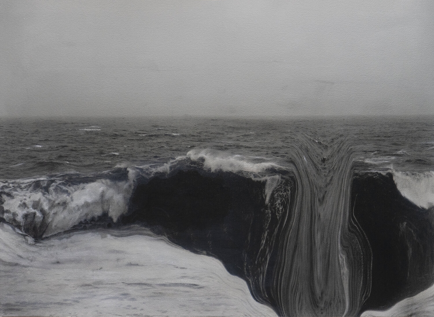 Hokusai falling wave by José Antonio Castro-Muñiz (2018) : Drawing ...