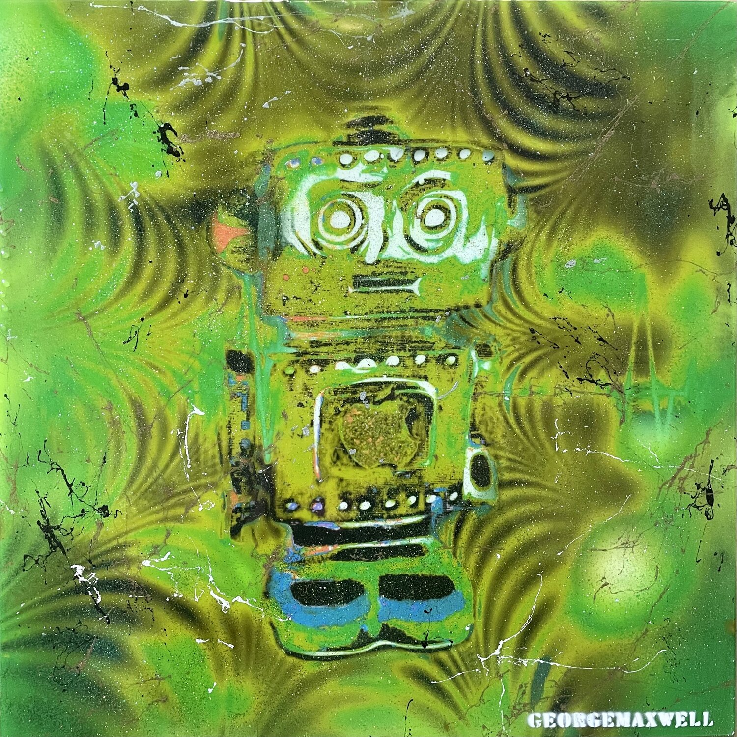 ROBO KID 34 by George Maxwell (2022) : Other Media Acrylic, Graffiti on Metal - Singulart