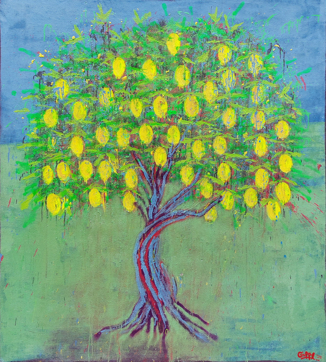 Lemon Tree by Giuseppe Valia (2025) : Painting Acrylic, Graffiti on ...
