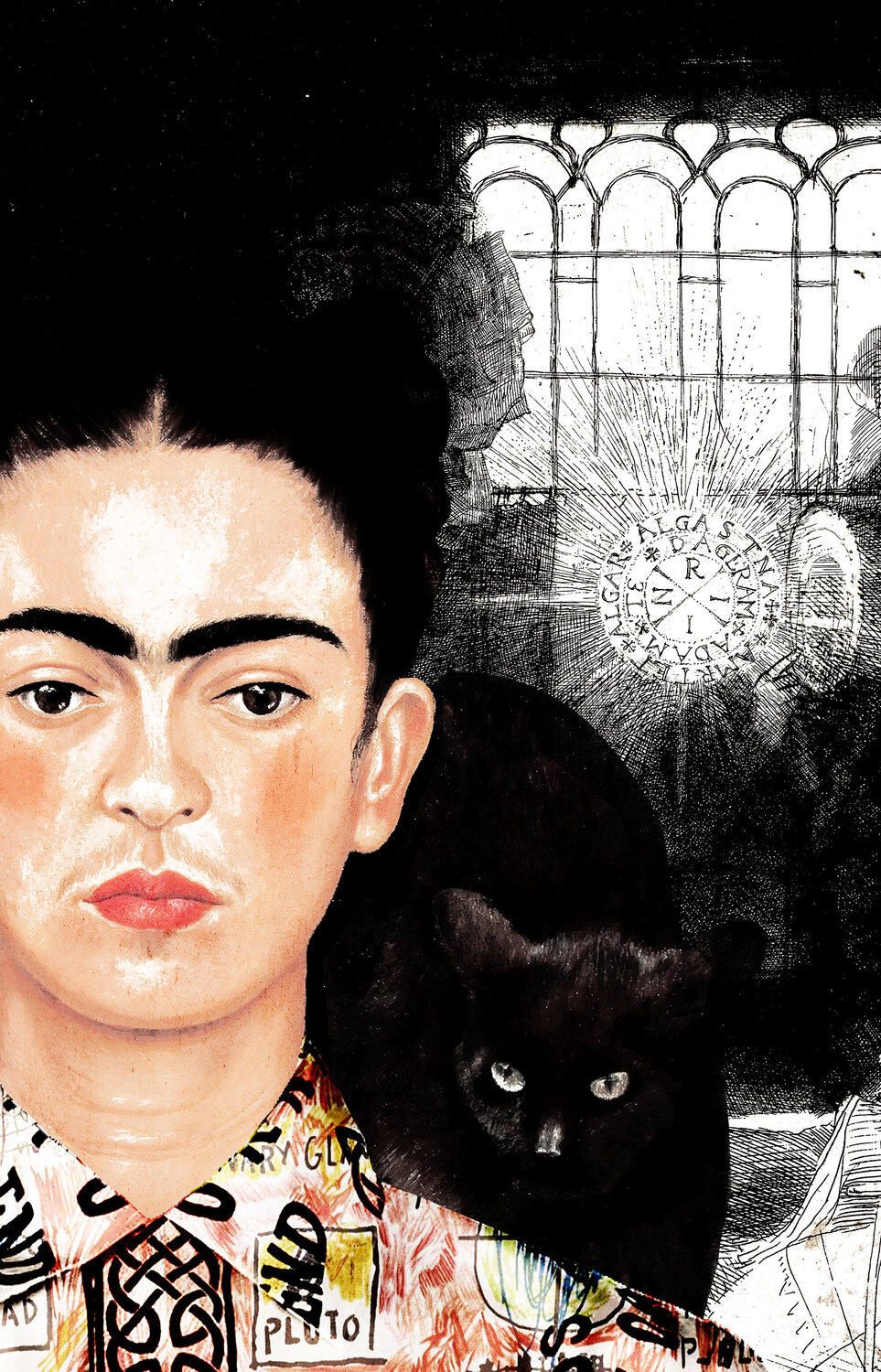 Frida and Cat by Fred Tiger (2023) : Print Giclée print on Plexiglas - SINGULART