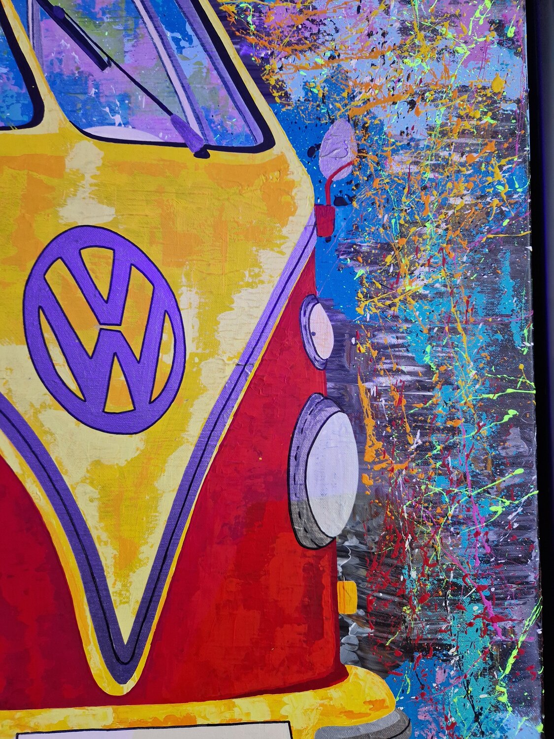 VW Bulli von Andreas Görzen (2021): Malerei Acryl auf Leinwand - Singulart