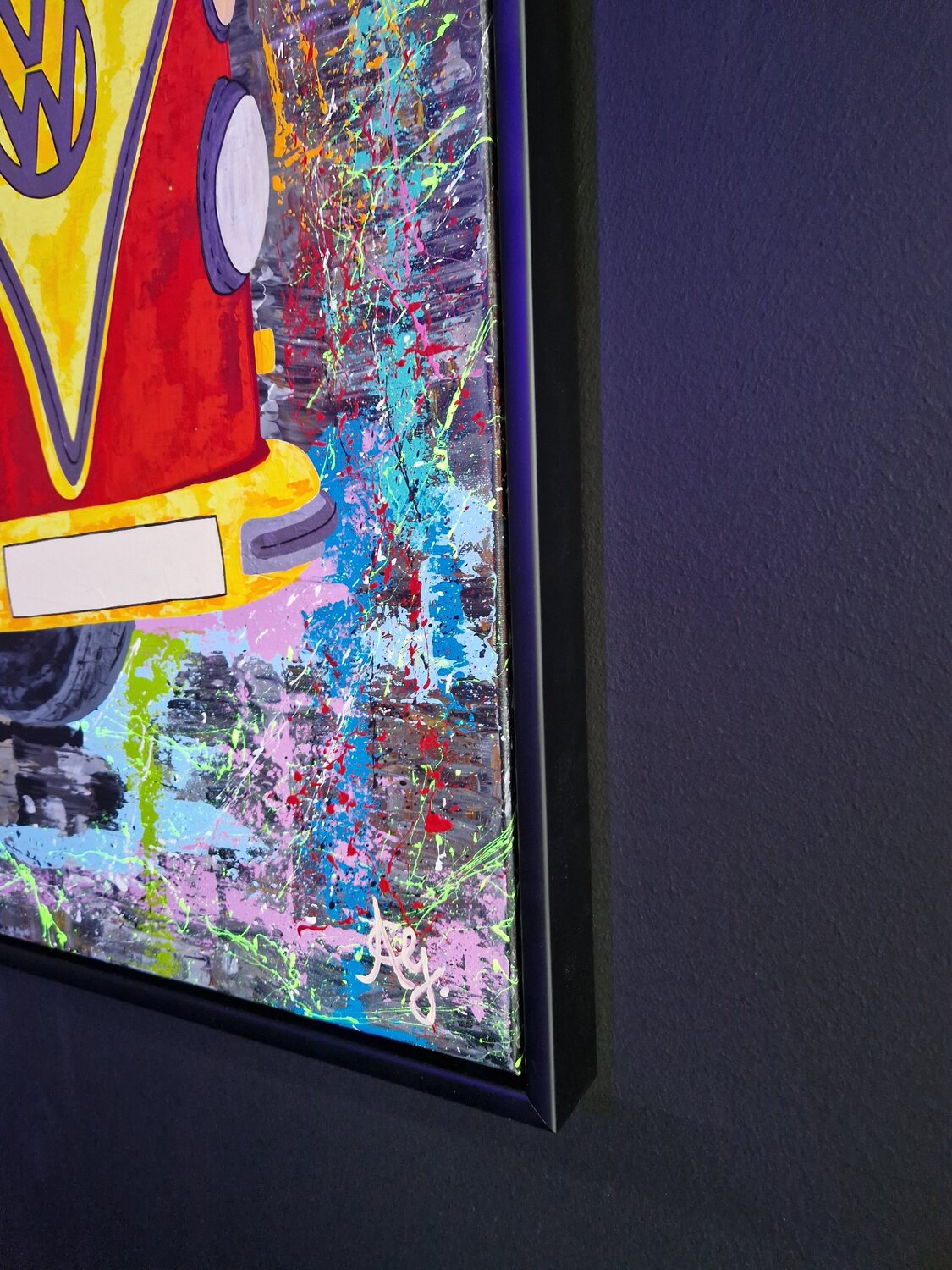 VW Bulli von Andreas Görzen (2021): Malerei Acryl auf Leinwand - Singulart