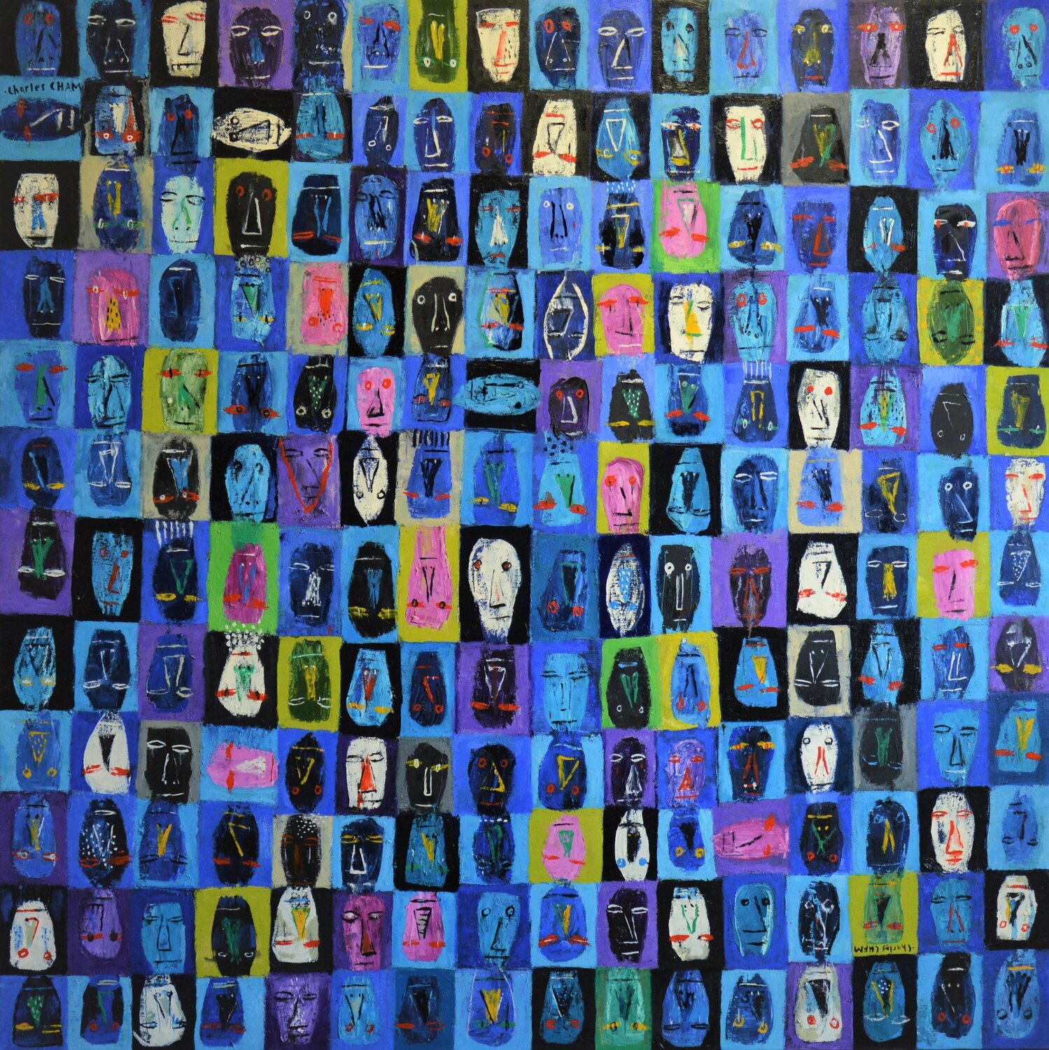 #2788 LOVE IS BLUE by Charles Cham (2020) : Painting Oil on Canvas ...