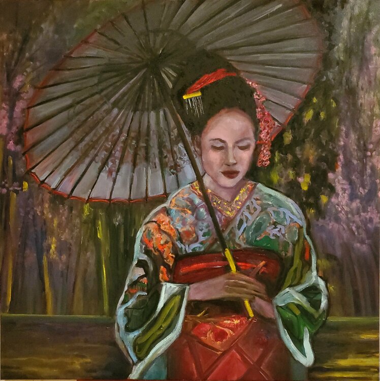 Geisha Oil Painting