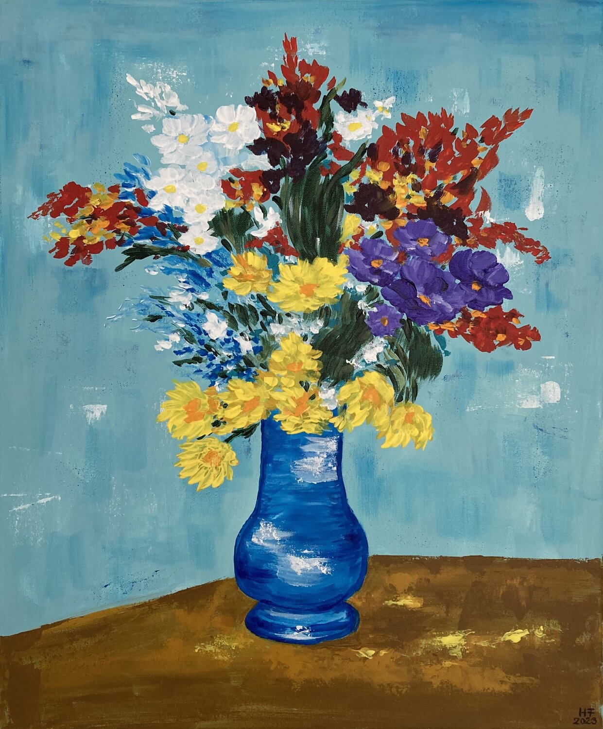 Flowers In Vase Acrylic Paintings