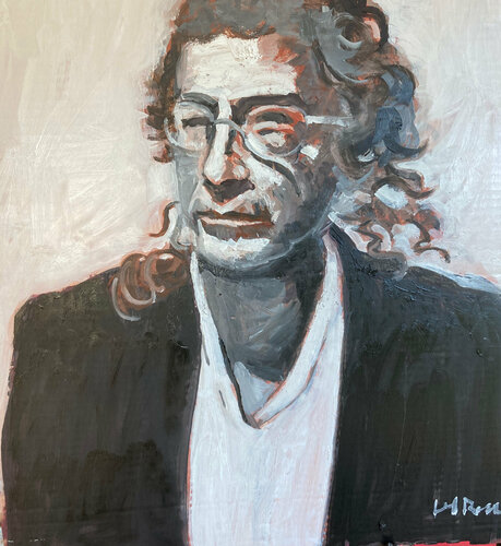 Angela in Denim. by Jerry Ross (2011) : Painting Oil on Canvas - Singulart