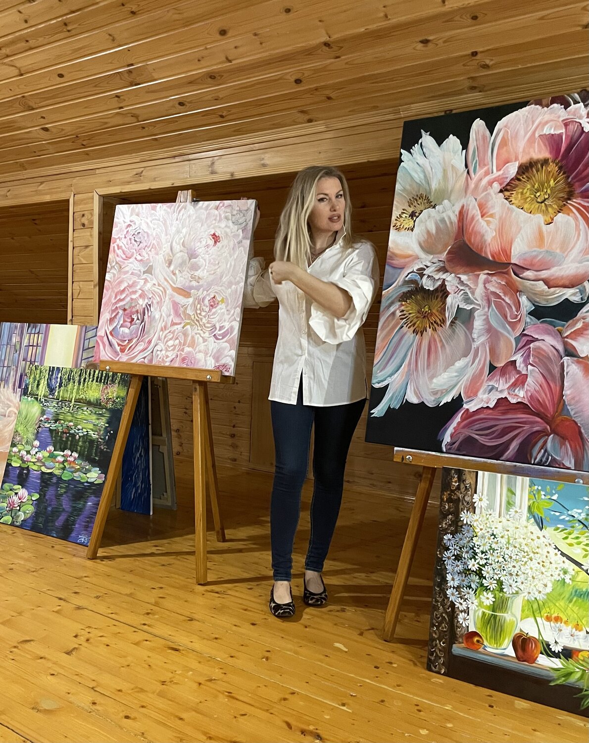 Happy peonies by Anna Pavlovich-Naneva (2022) : Painting Oil on Linen ...