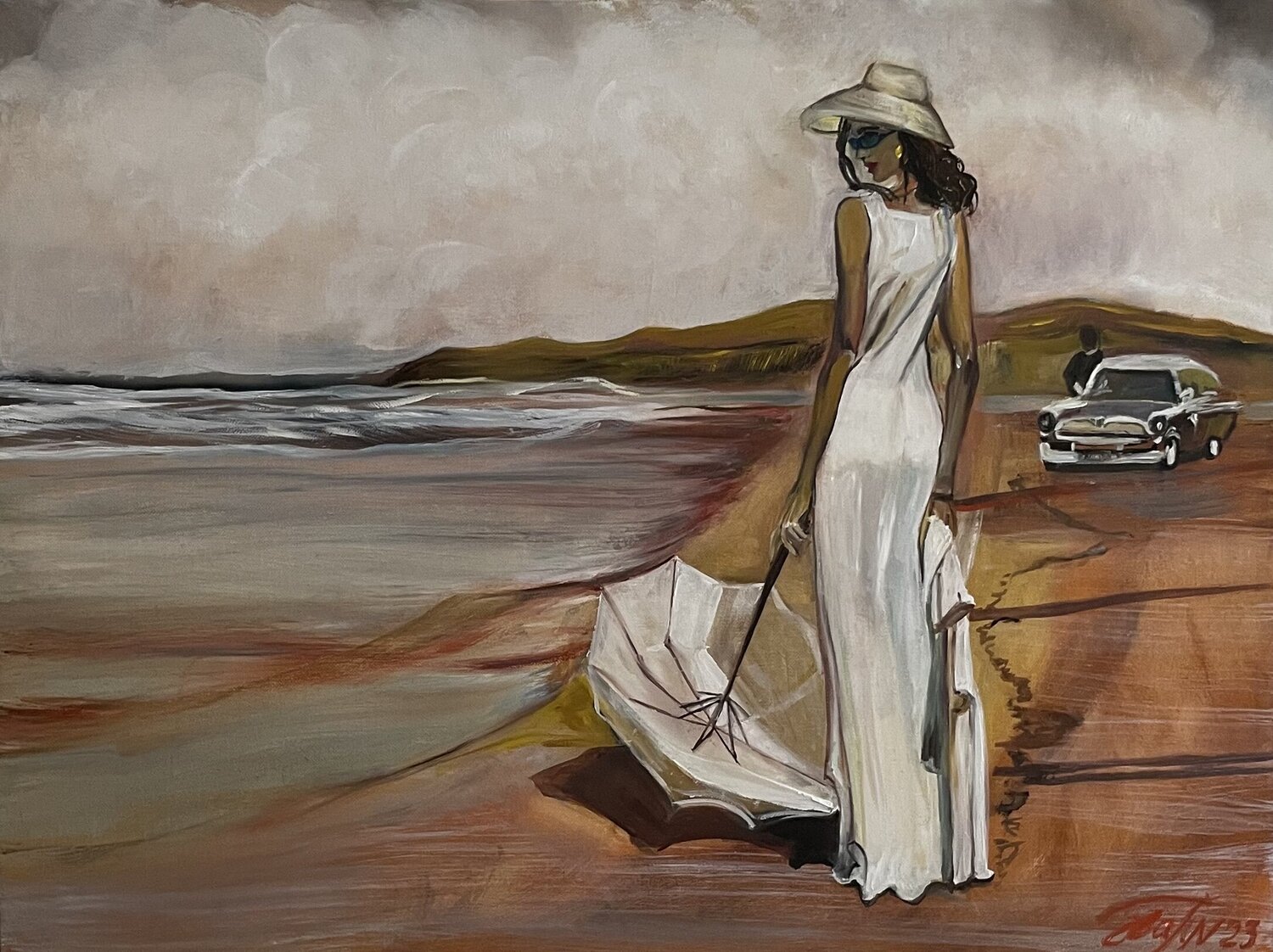 Lady in white by Anna Pavlovich-Naneva (2023) : Painting Oil on Linen ...