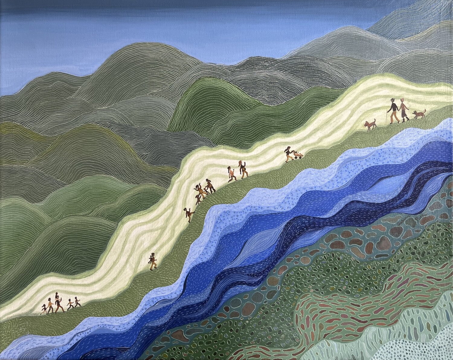 A river-flow through time de Sabina Puppo (2023): Pintura Óleo ...