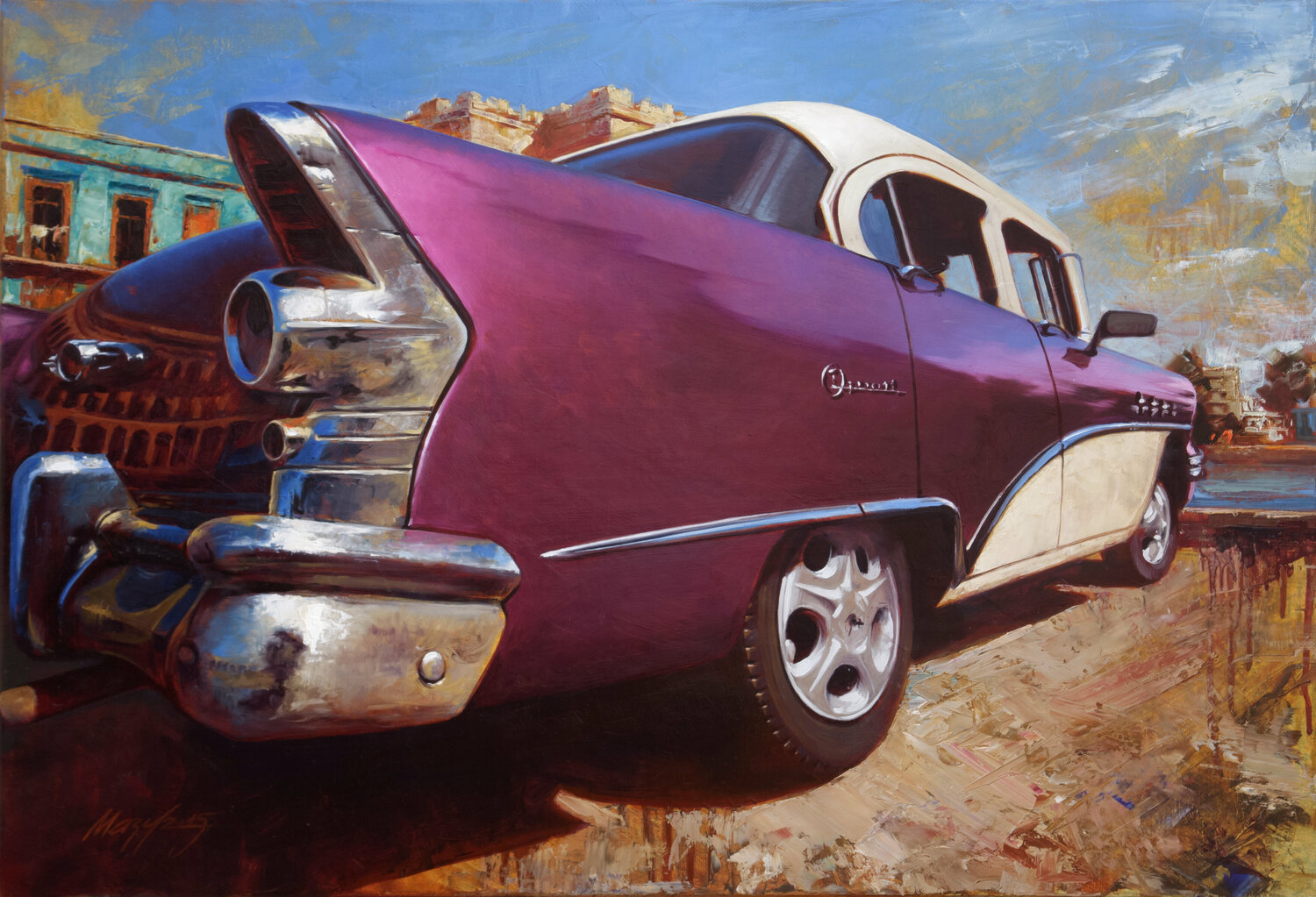 Purple Buick Roadmaster by Nik Mazur (2015) : Painting Oil on Canvas ...