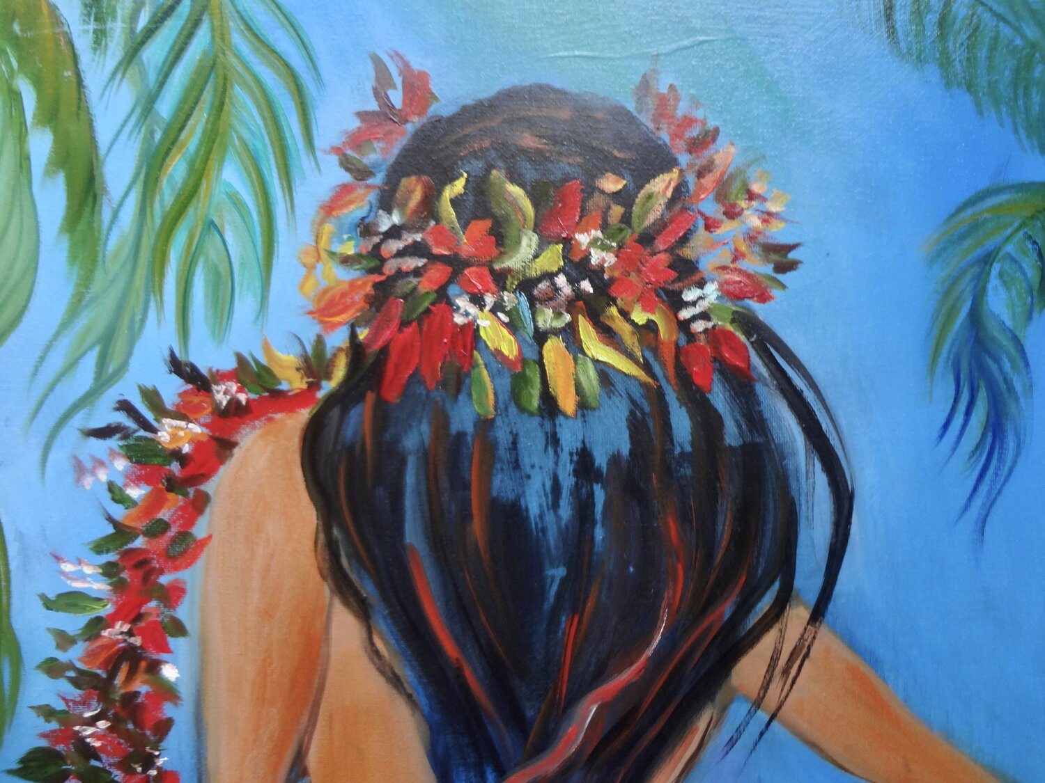 Hawaiian Hula Red Ready for the Show by Jenny Lee (2023) : Painting ...