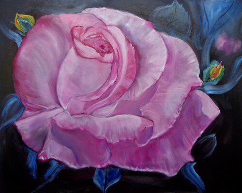 Soft Pink Rose de Jenny Lee (2020): Pintura Acrílico, Óleo en Lienzo ...