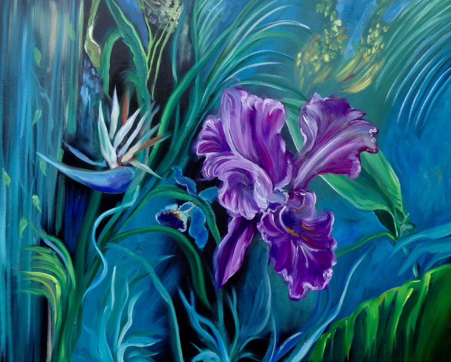 Purple Orchid Flower Painting