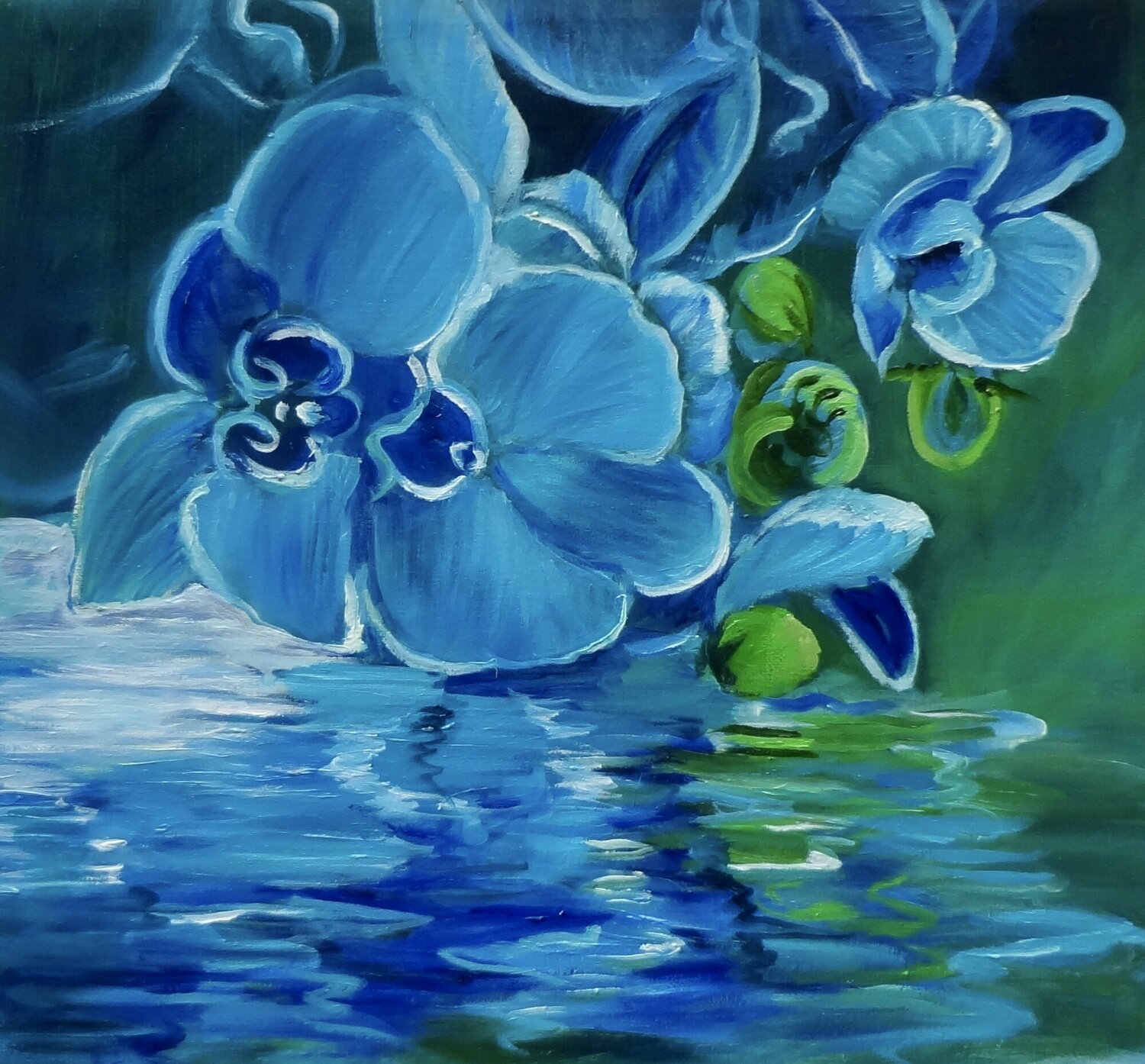 Blue Orchid Painting
