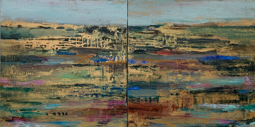 The Ghats Diptych by Marilyn Levin (2013) : Painting Oil on Canvas ...