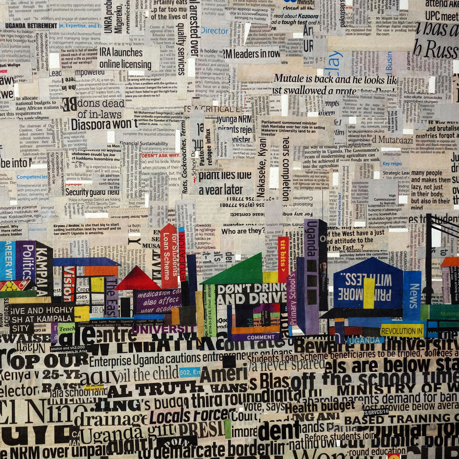 landscape by Ronex Ahimbisibwe (2018) : Painting Collage on Canvas ...