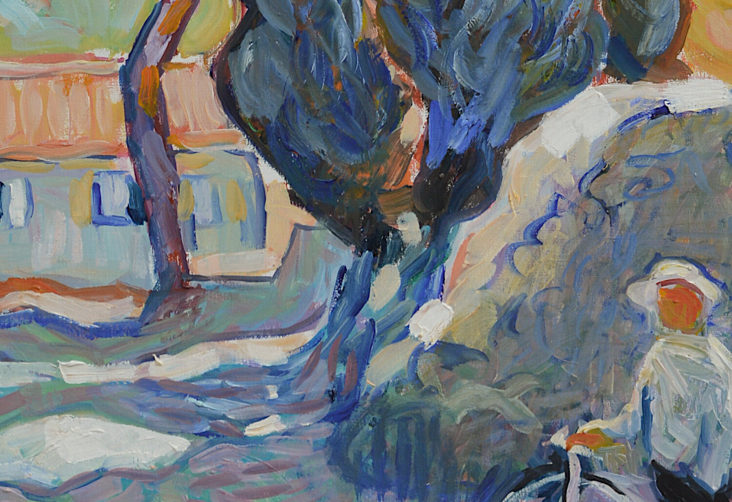 Le cycliste by Patrick MARIE (2022) : Painting Oil on Linen - Singulart