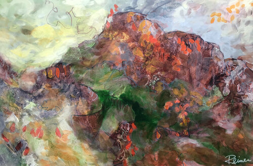 Breaking Through by Christine Reimer (2020) : Painting Acrylic, Pen on ...