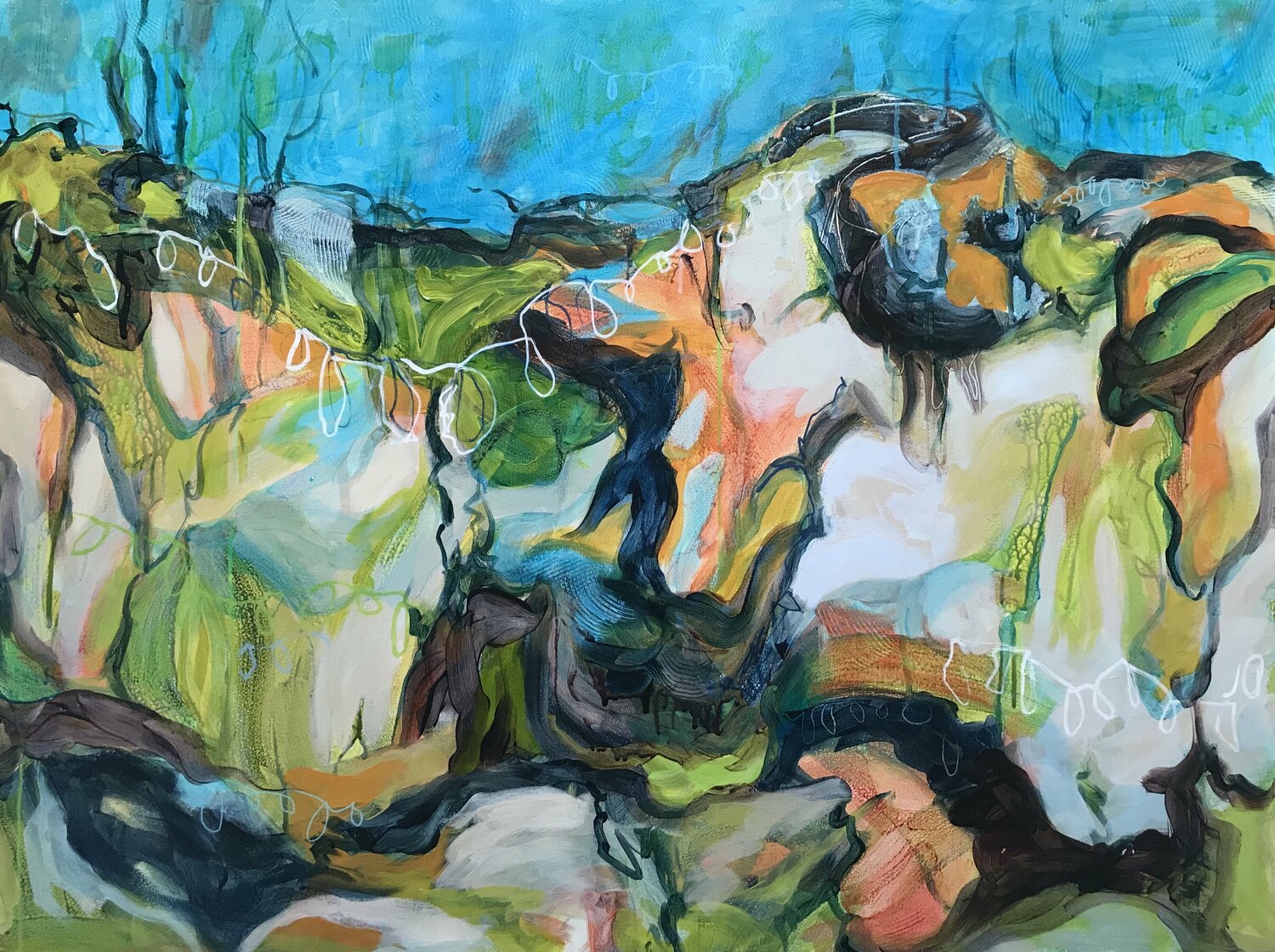 Lifelines by Christine Reimer (2019) : Painting Acrylic, Pen on Canvas ...