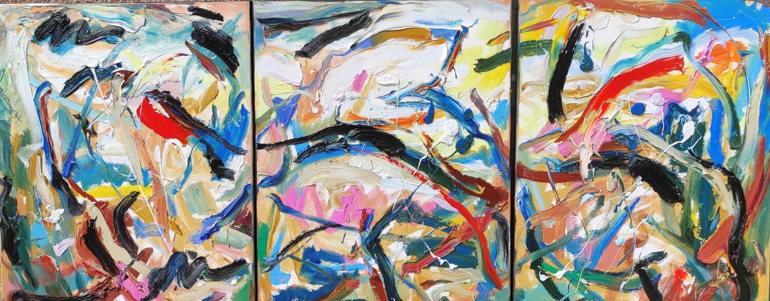 Tryptique by Shahram Nabati (2021) : Painting Oil on Canvas - Singulart