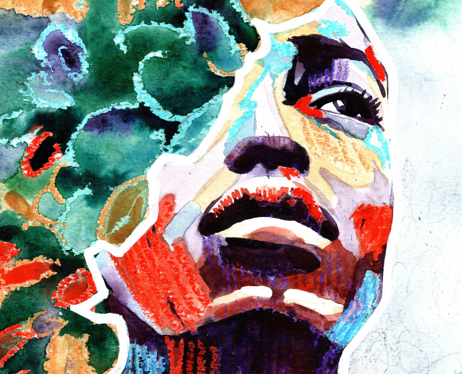 HONESTY - small colorful wall art, watercolor woman portrait, modern ...