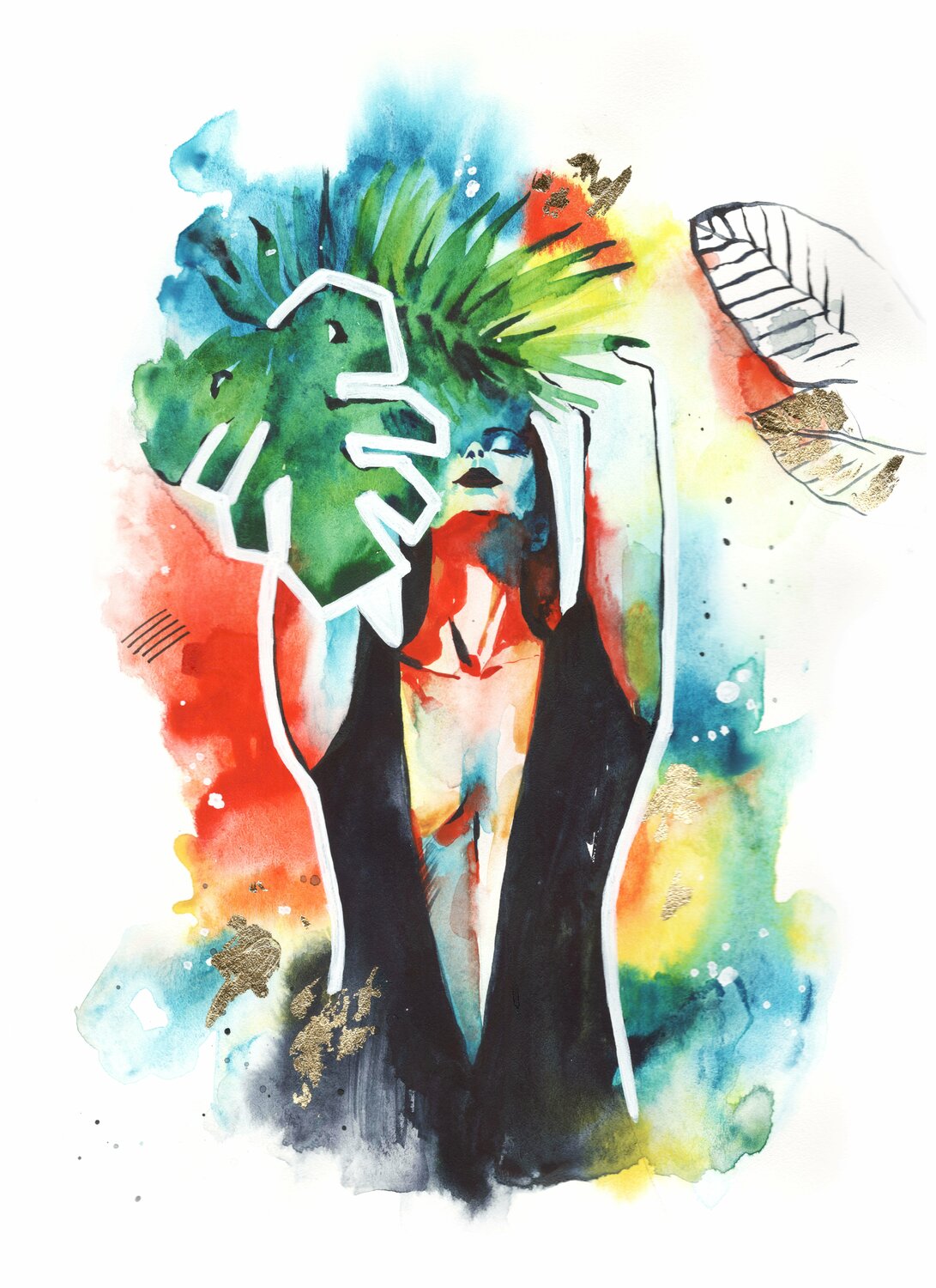 TRUTHFUL – small colorful wall art, watercolor woman portrait artwork ...