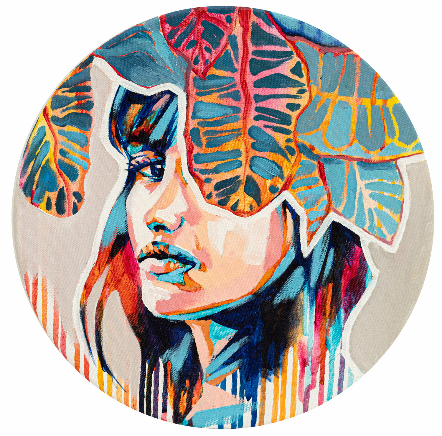 VIBRANT FREEDOM - colorful wall art, tropical woman portrait, bright ...