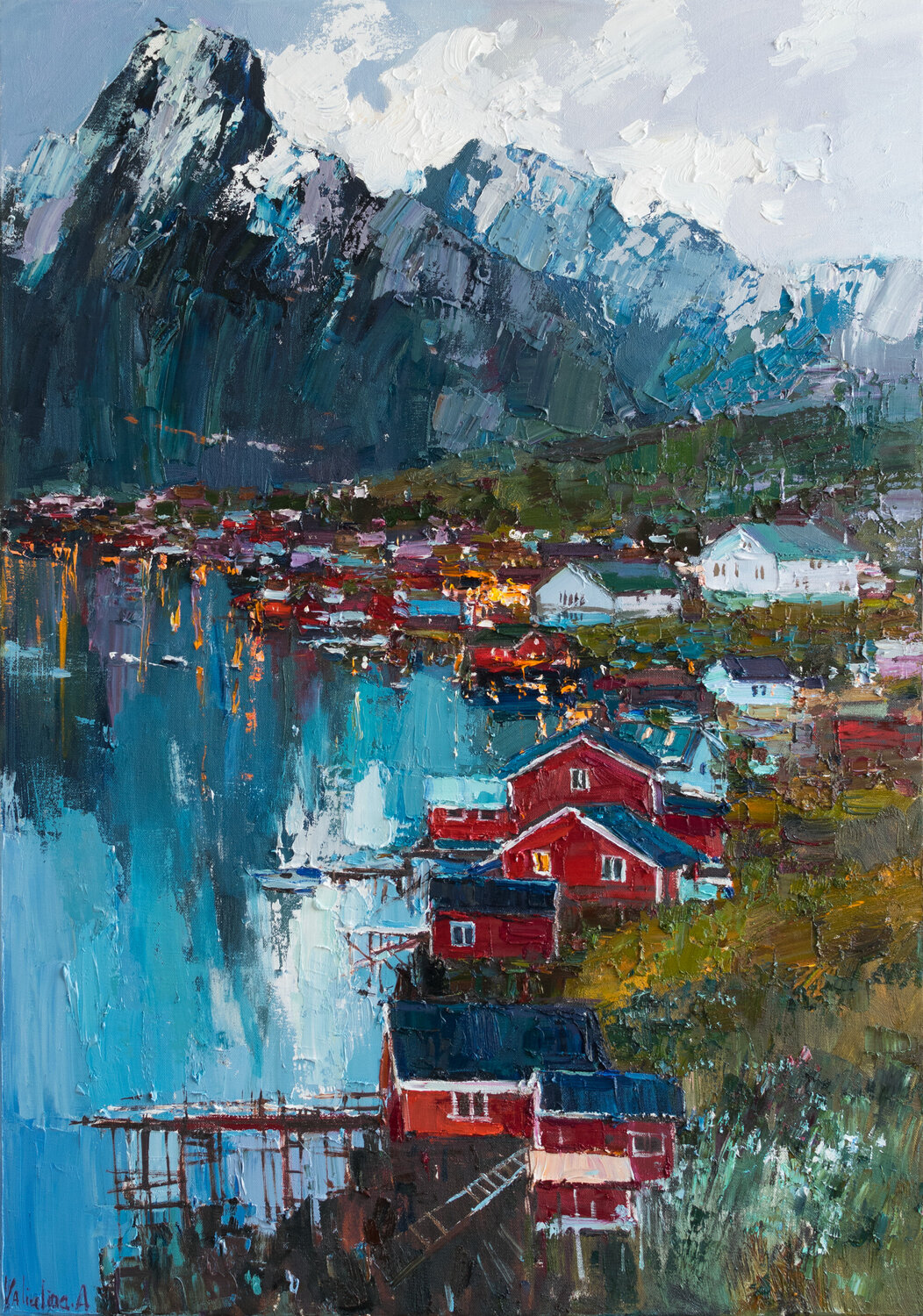 Lofoten, Norway by Anastasiya Valiulina (2023) : Painting Oil on Canvas ...