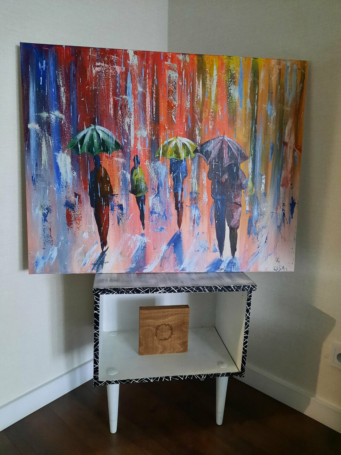 Orange rain by SVETLANA Chernova (2021) : Painting Acrylic on Canvas ...