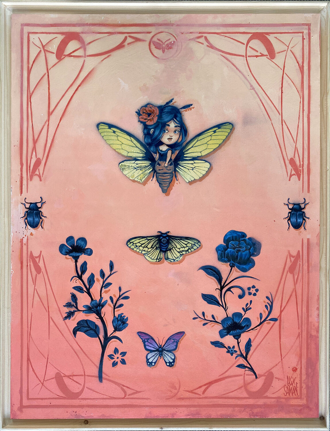 Tableau d'insectes V - Hommage à Mucha & Art nouveau by Alex Saman ...