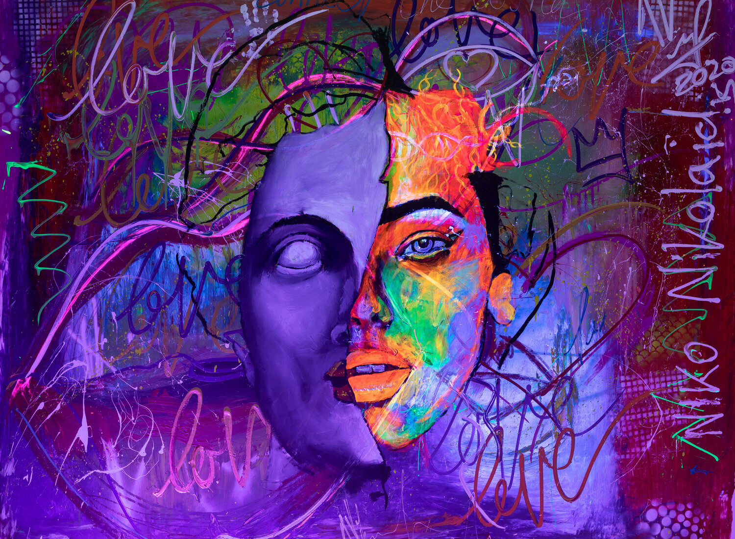 She Lives Inside by Nikolaos Nikolaidis (2020) : Painting Acrylic, Oil ...