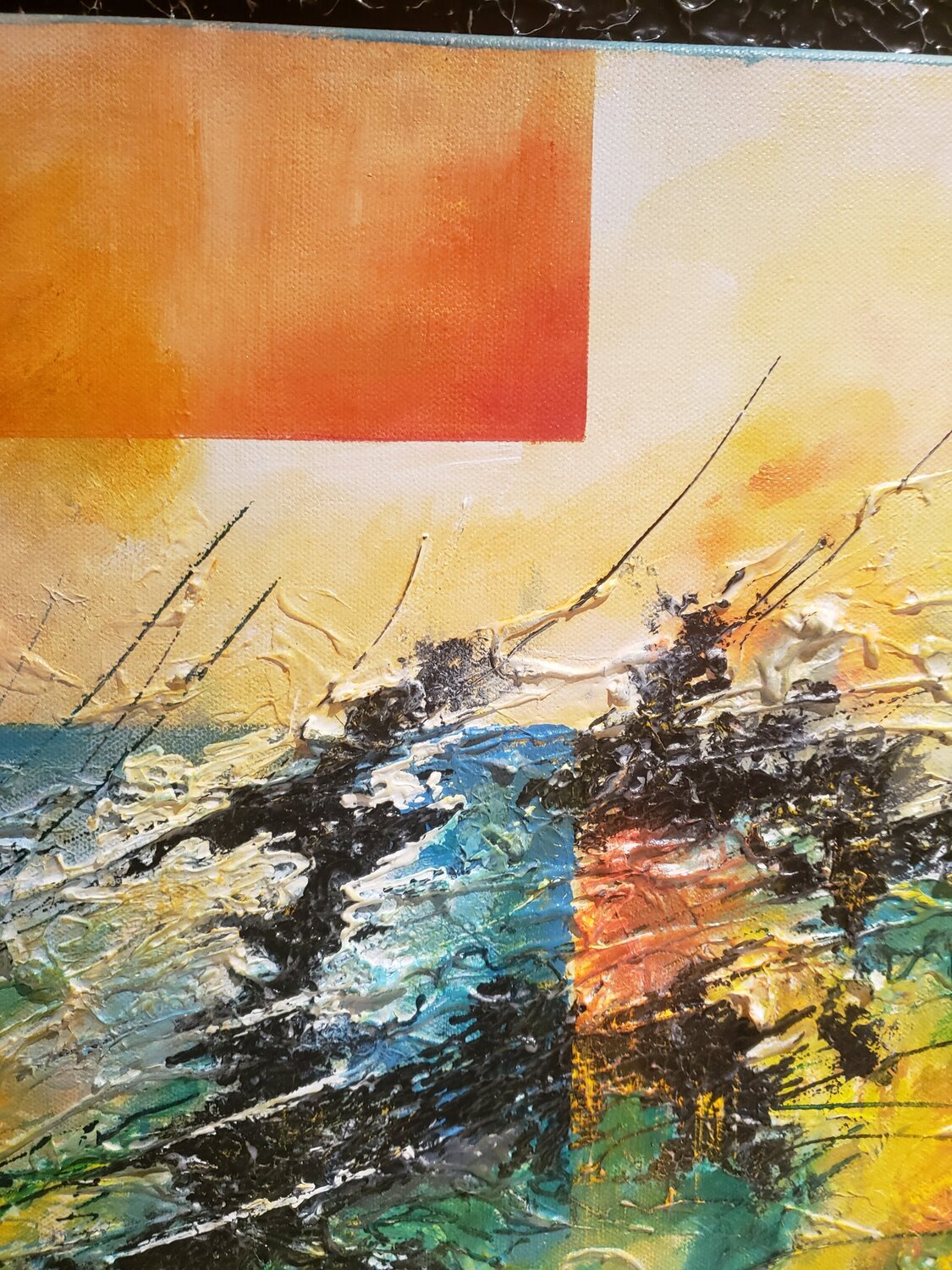 Cubic, Light's refraction, Large original abstract acrylic canvas ...