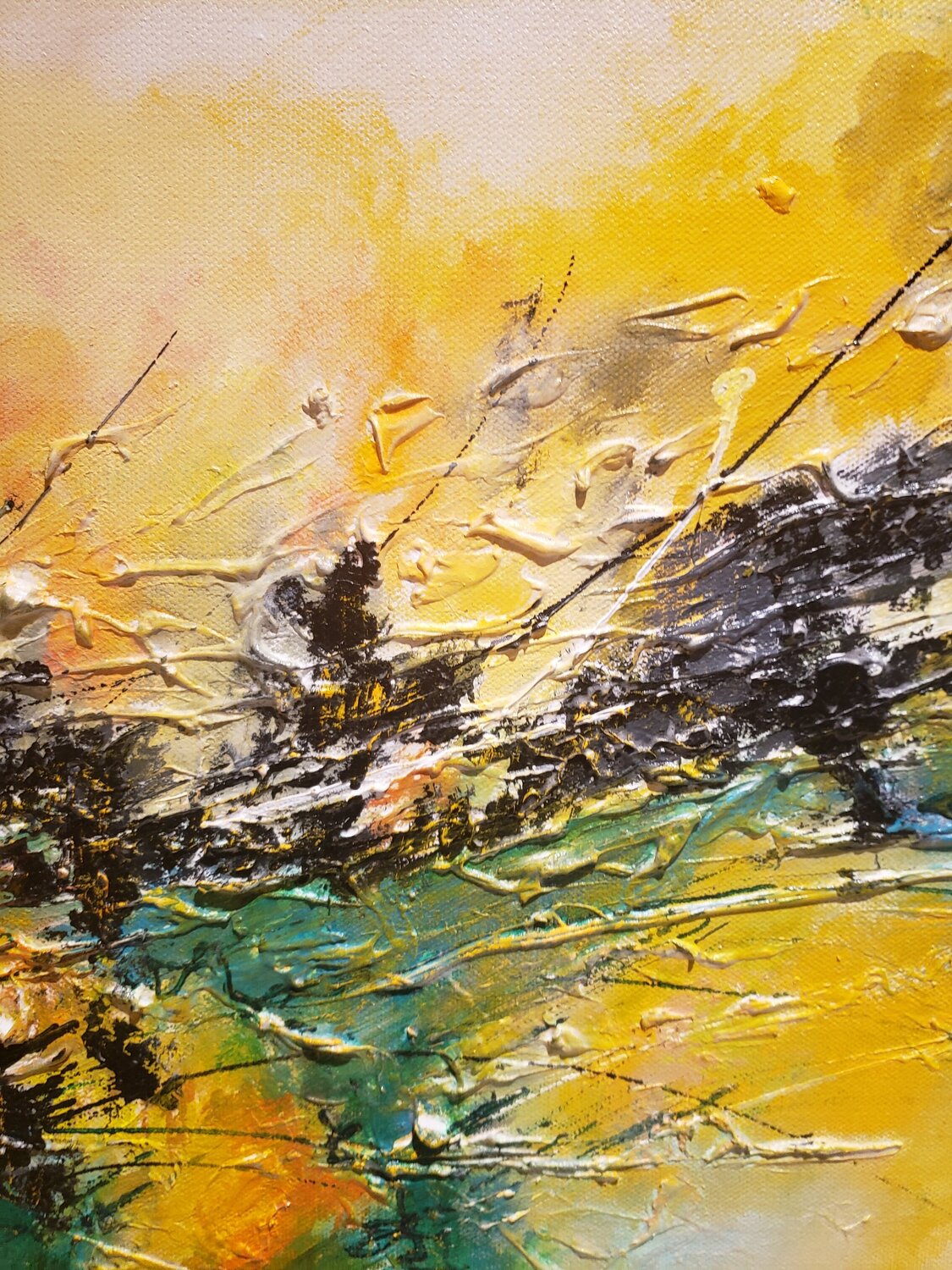 Cubic, Light's refraction, Large original abstract acrylic canvas ...