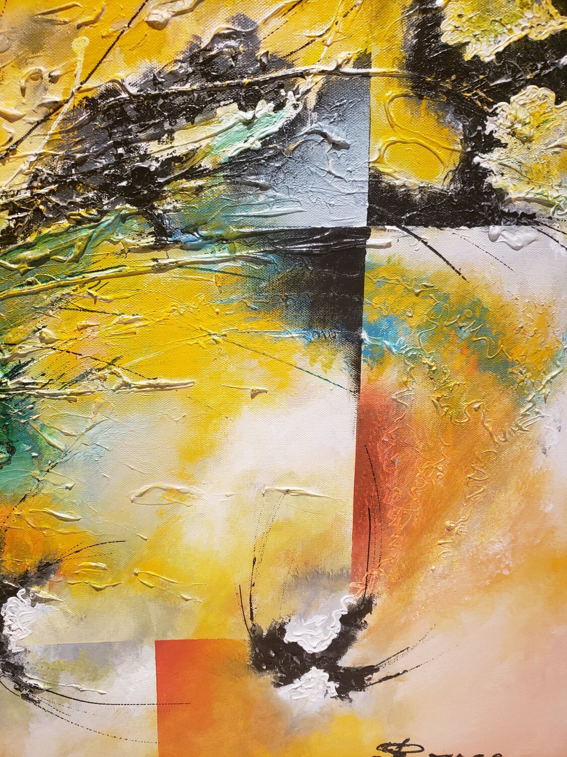 Cubic, Light's refraction, Large original abstract acrylic canvas ...