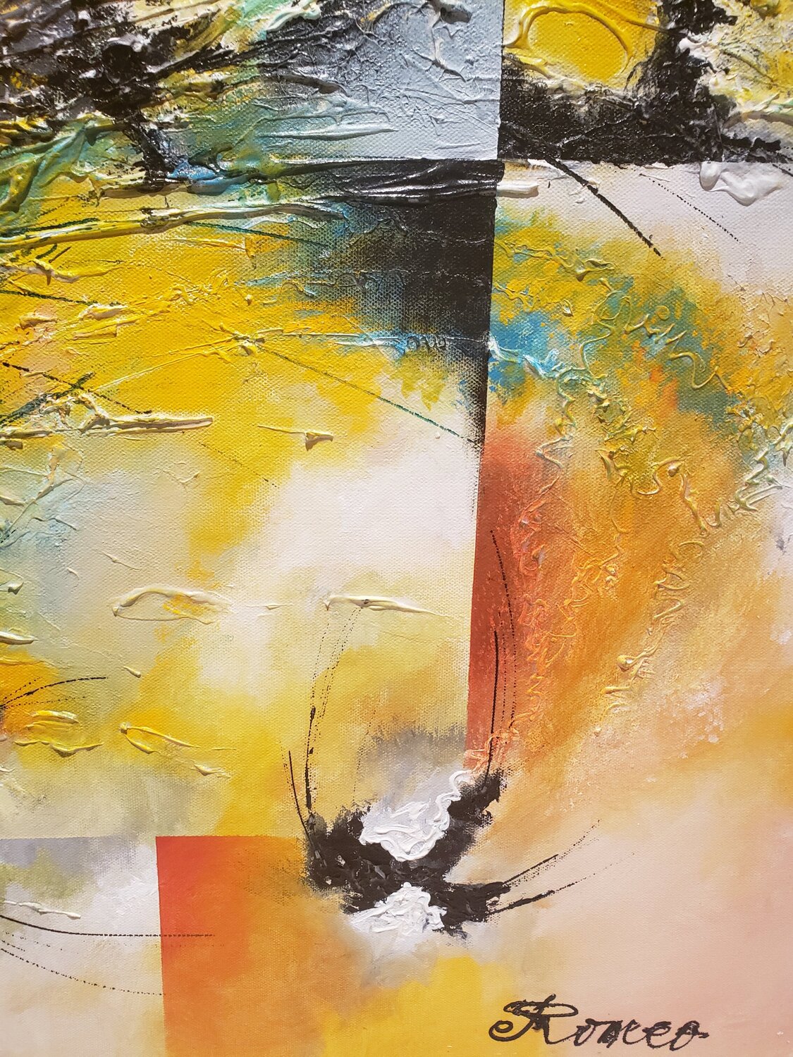 Cubic, Light's refraction, Large original abstract acrylic canvas ...