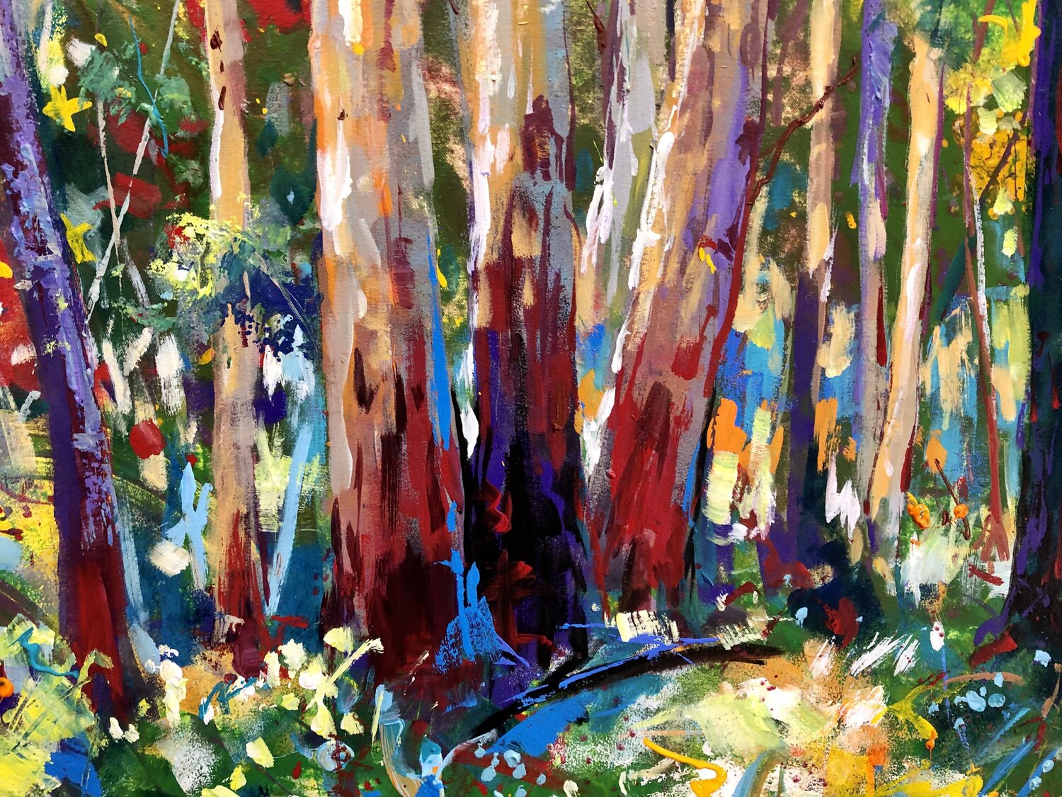 Gumtree Forest 7 by Jos Coufreur (2022) : Painting Acrylic on Canvas ...