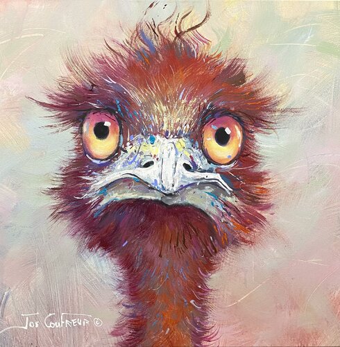 Australian Emu 125 by Jos Coufreur (2023) : Painting Acrylic on Canvas - Singulart