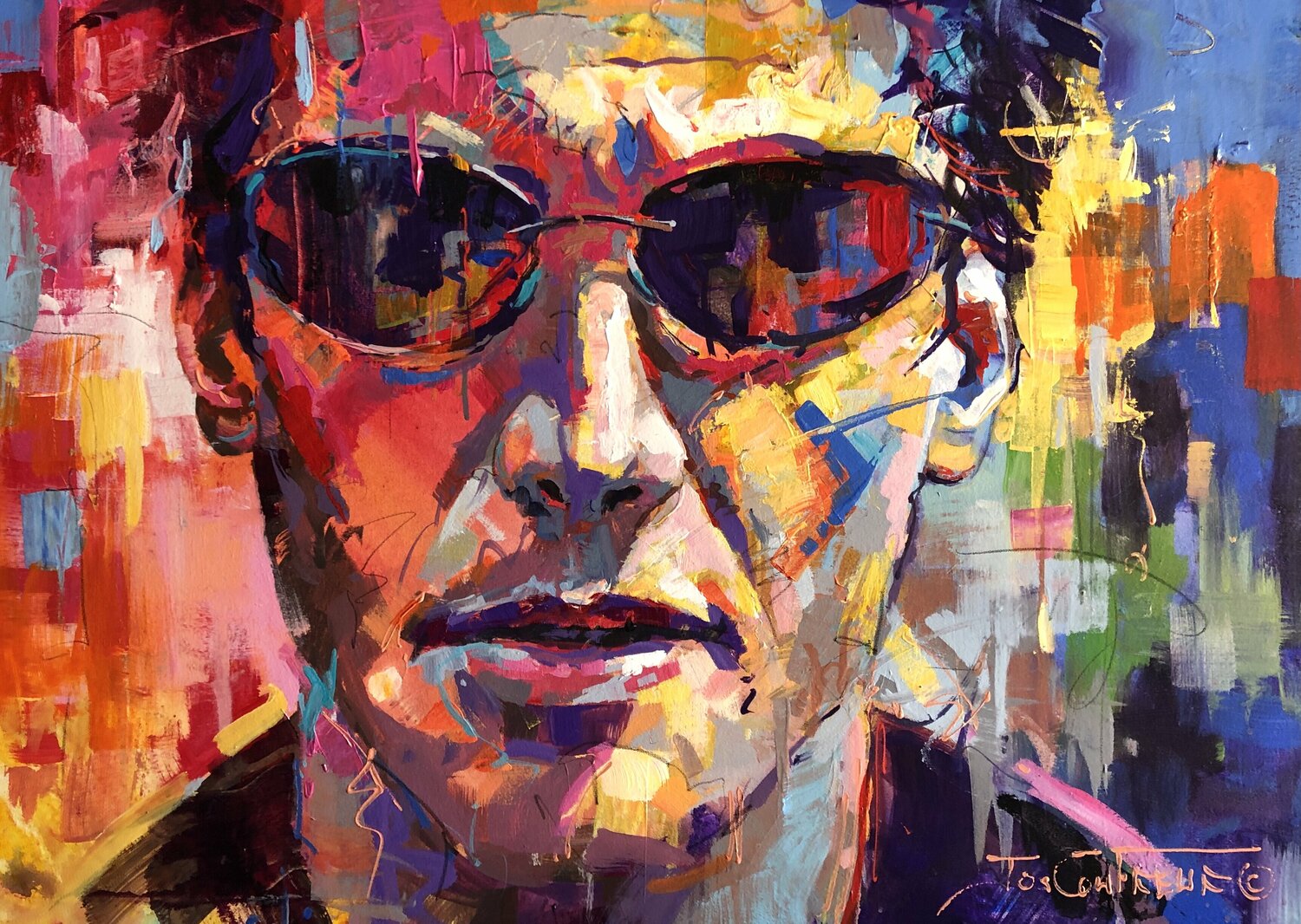 Keanu Reeves - Neo by Jos Coufreur (2022) : Painting Acrylic on Canvas ...