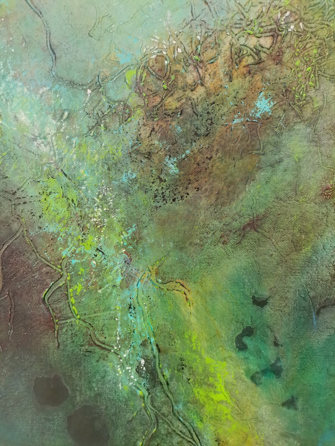 Let the colors flow von Doris Duschelbauer (2023): Malerei Acryl auf Leinwand - Singulart