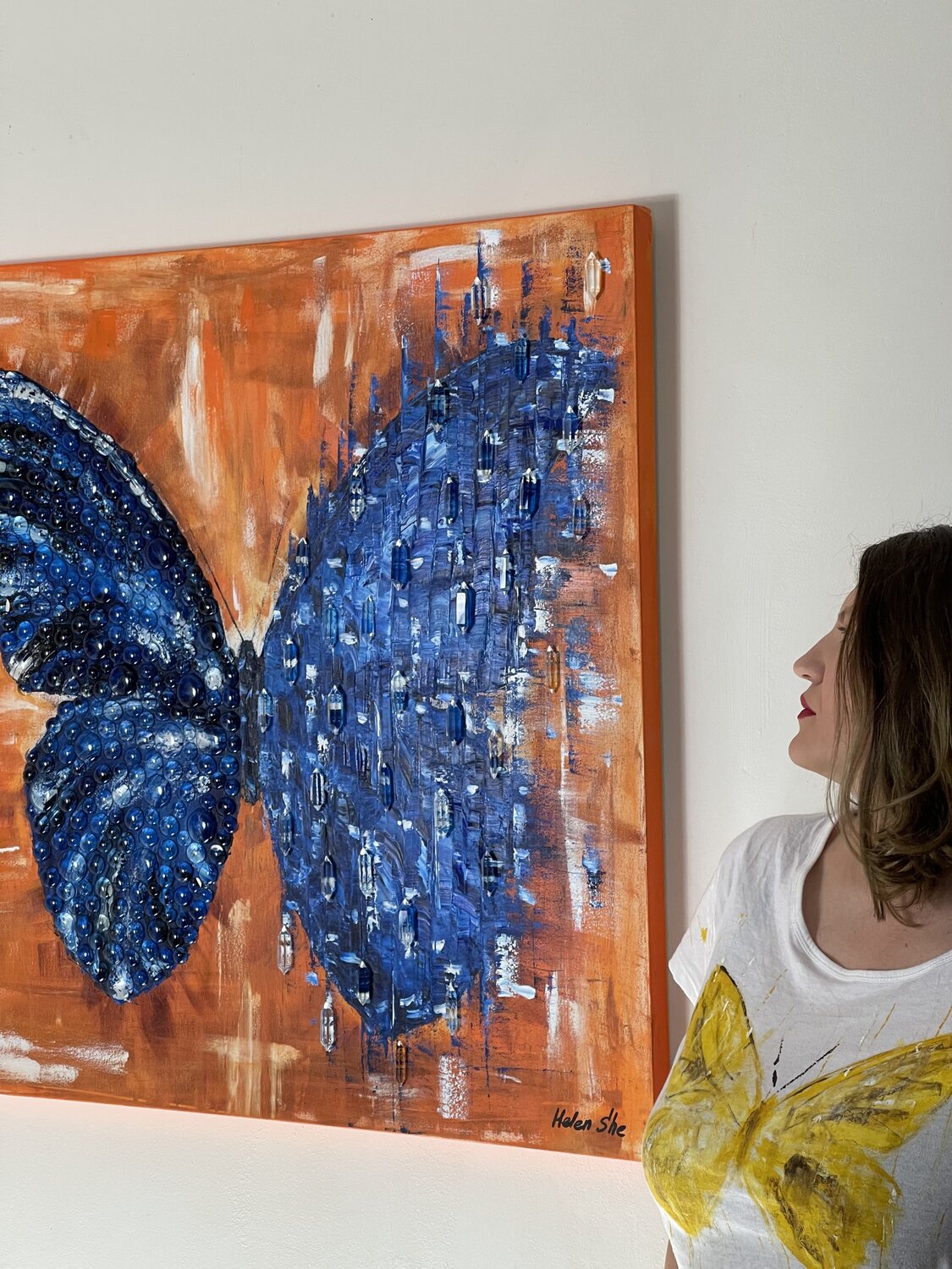 BUTTERFLY MATRIX CRISTAL by Helen She (2022) : Painting Oil, Resin on ...
