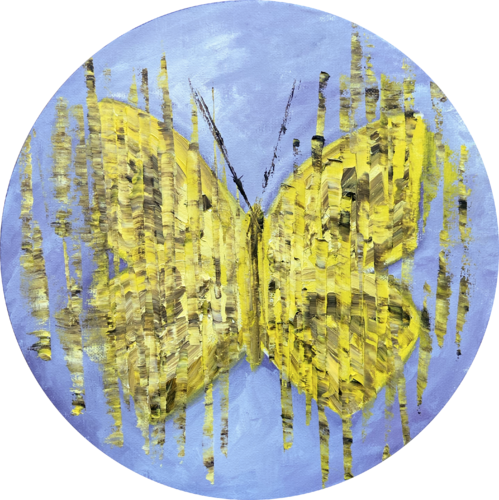 BUTTERFLY SUNFLOWER by Helen She (2023) : Painting Oil on Canvas ...