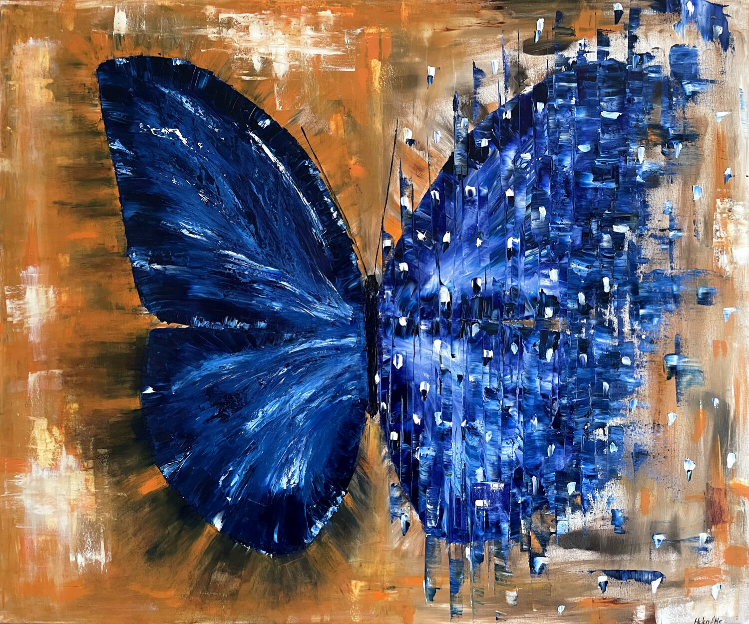 MATRIX BUTTERFLY by Helen She (2022) : Painting Oil on Canvas - Singulart