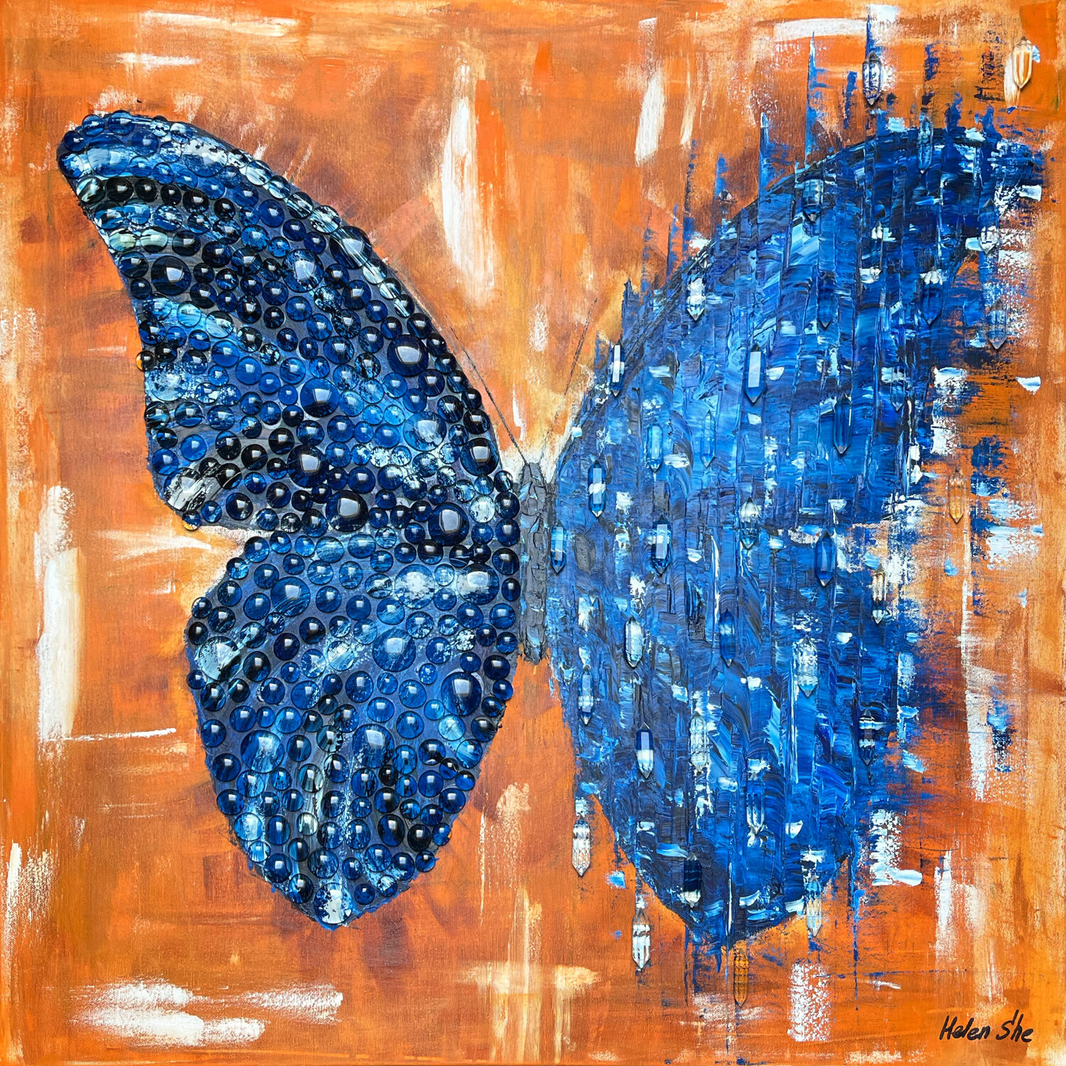 BUTTERFLY MATRIX CRISTAL by Helen She (2022) : Painting Oil, Resin on ...