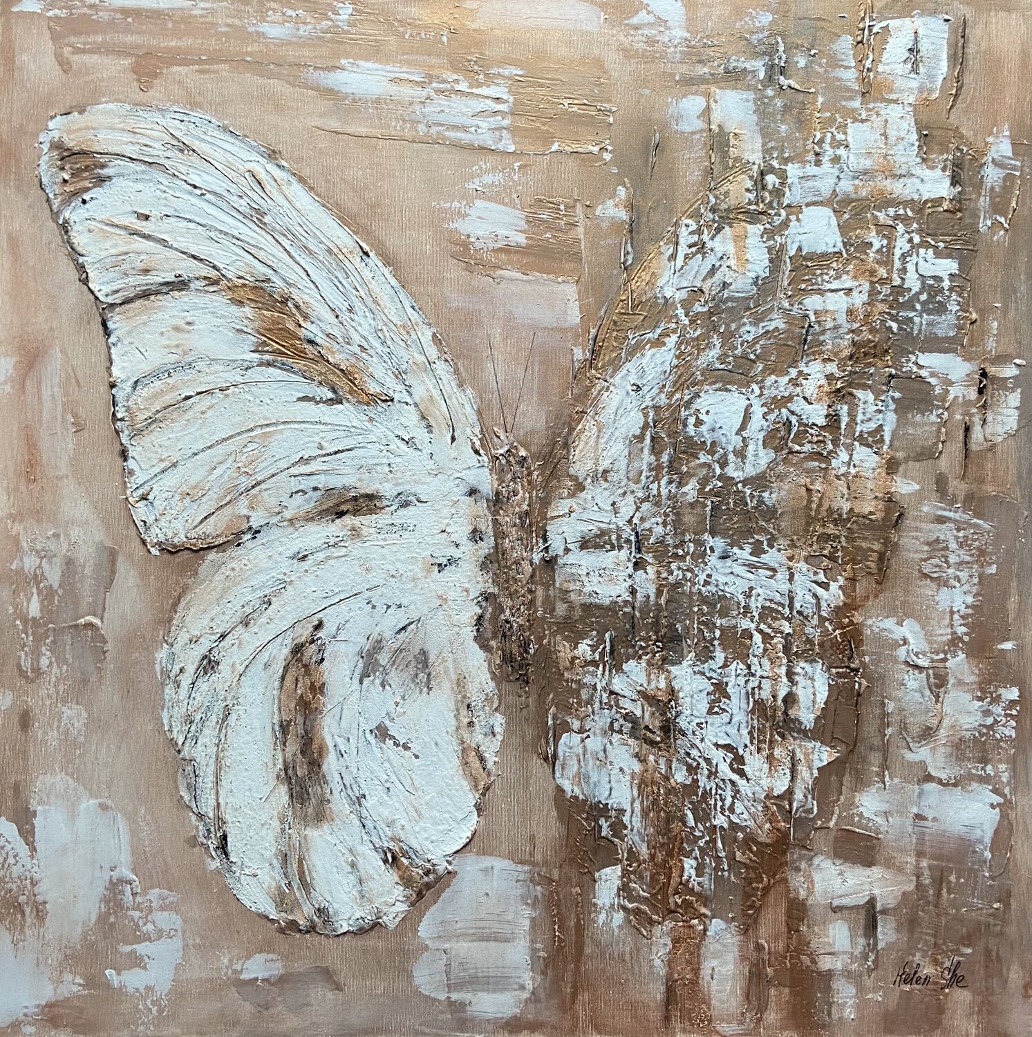 BUTTERFLY MATRIX SCULPTURE by Helen She (2022) : Painting Acrylic, Oil ...