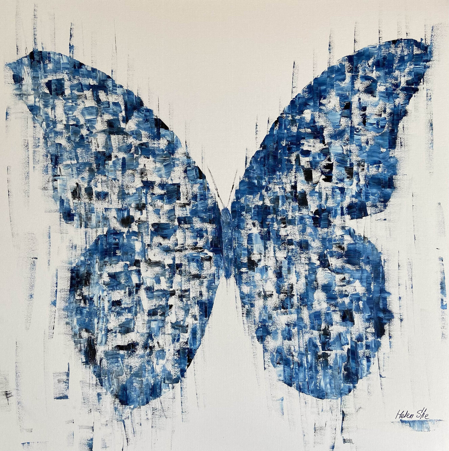 BUTTERFLY MATRIX BLU de Helen She (2023) : Peinture Huile sur Toile ...