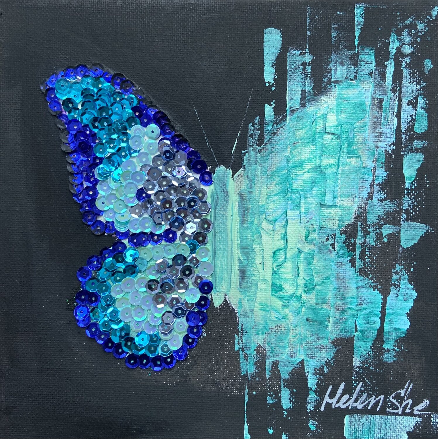 BUTTERFLY MATRIX von Helen She (2024): Malerei Acryl auf Leinwand ...